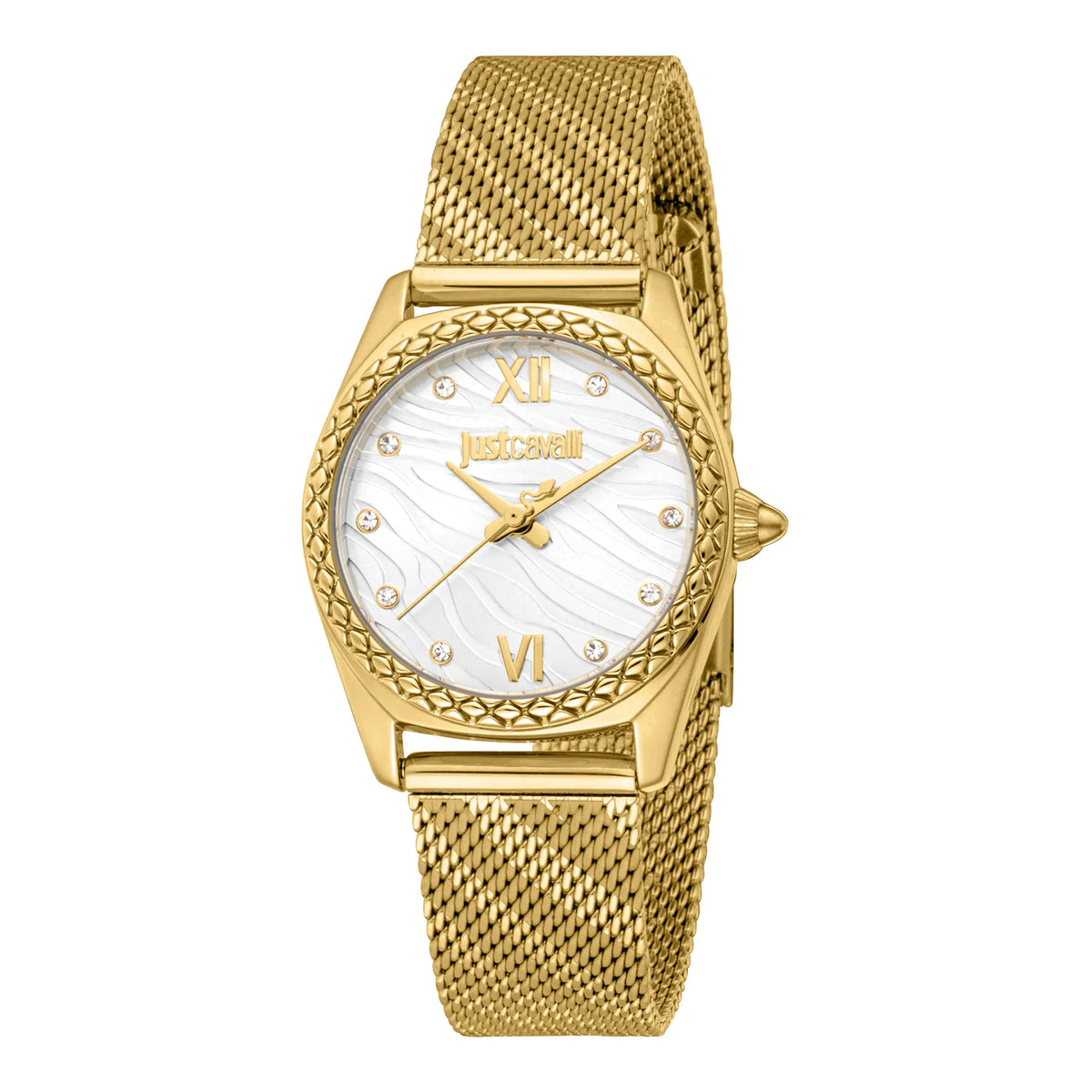 Just Cavalli Animalier Lustro Yellow Gold Silver Watch JC1L313M0025 ...