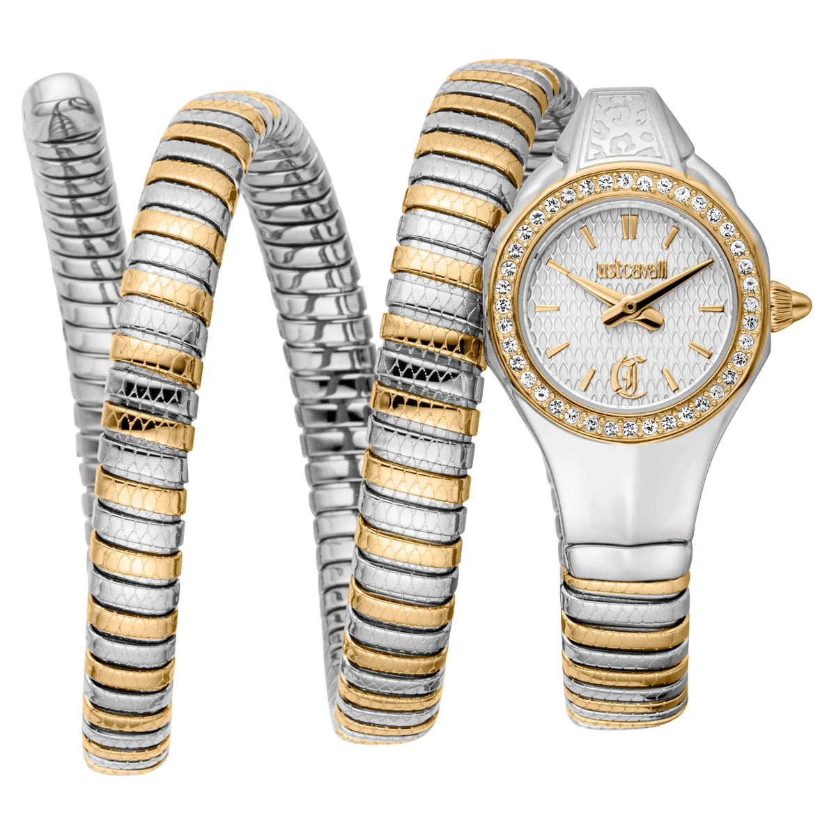 Just Cavalli Signature Snake Vita Two Tones YG Silver Watch ...